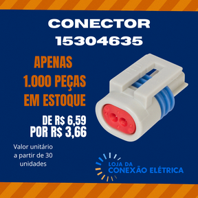 Conector Fêmea 2 Vias Cinza - 15304635