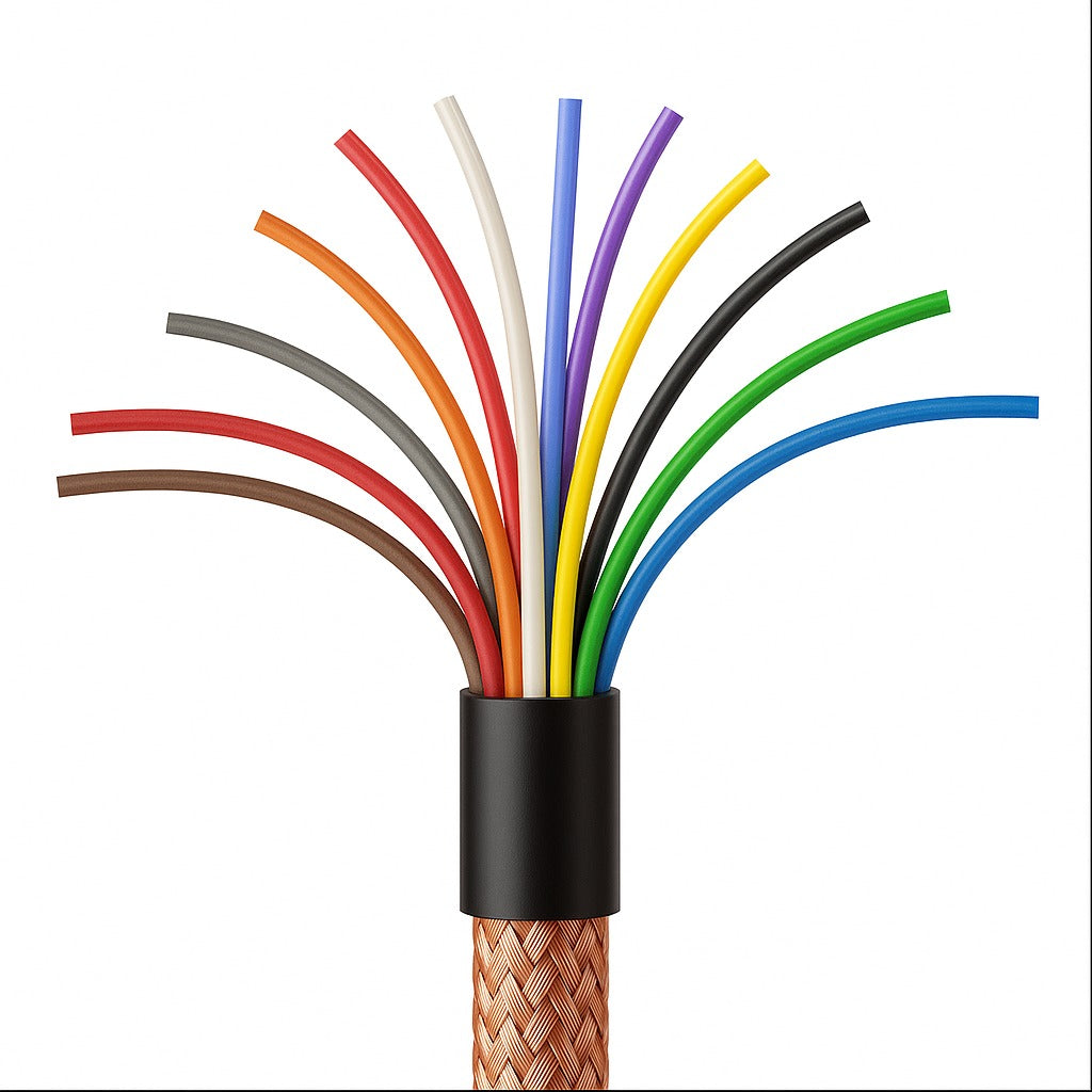 Cabo Manga 12X26AWG Blindagem Trançada 180V - MR, VM, LJ, AM, VD, AZ,